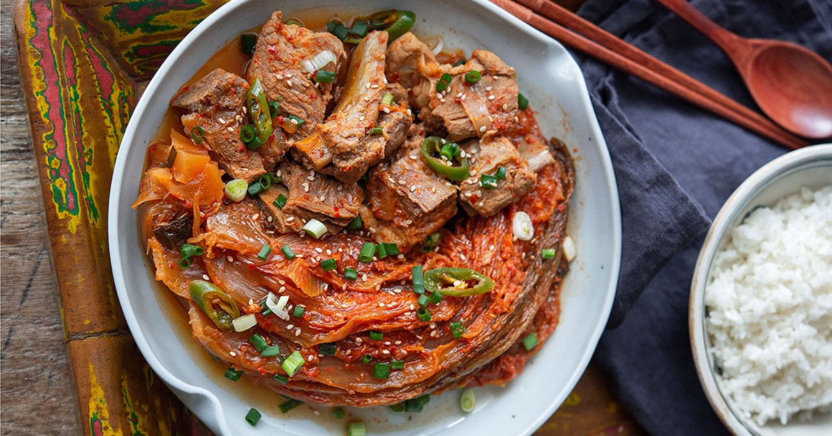 Kimchi Jjim (Korean Braised Kimchi with Pork Ribs) - Beyond Kimchee