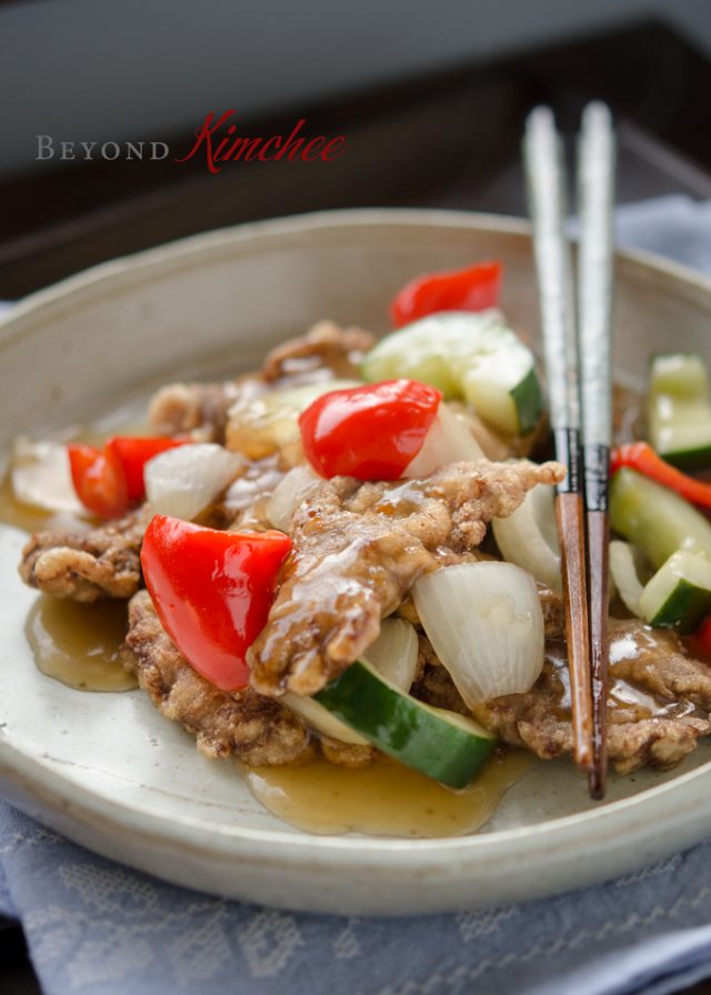 Crispy Sweet and Sour Beef (or Pork) Recipe (Tangsuyuk)