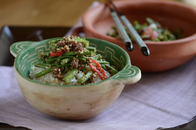 Snake Beans with Korean Beef Sauce | Beyond Kimchee