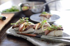 Beef Steak Sushi with Teriyaki Sauce | Beyond Kimchee