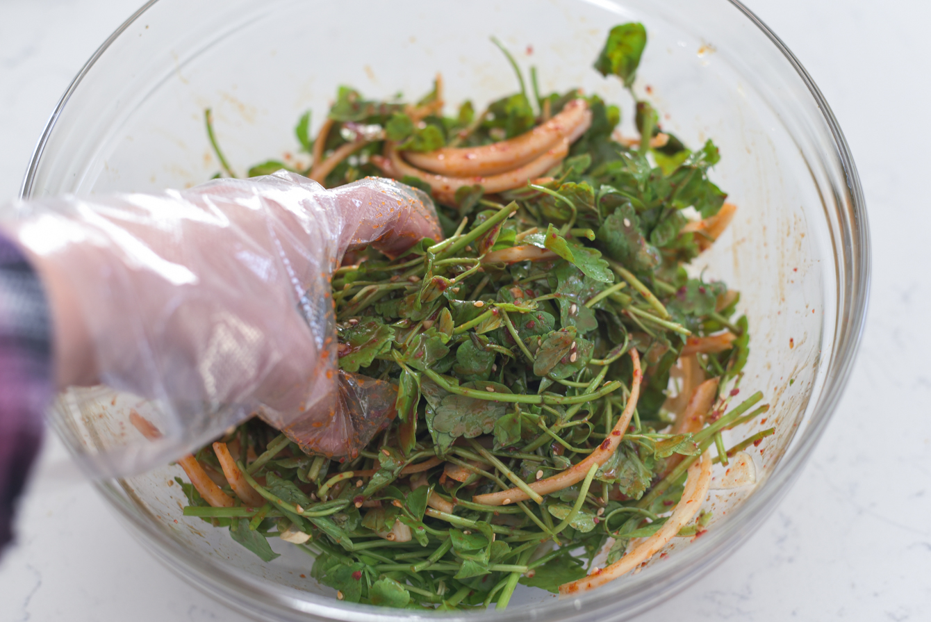 Minari Salad (Korean Water Dropwort) | Beyond Kimchee