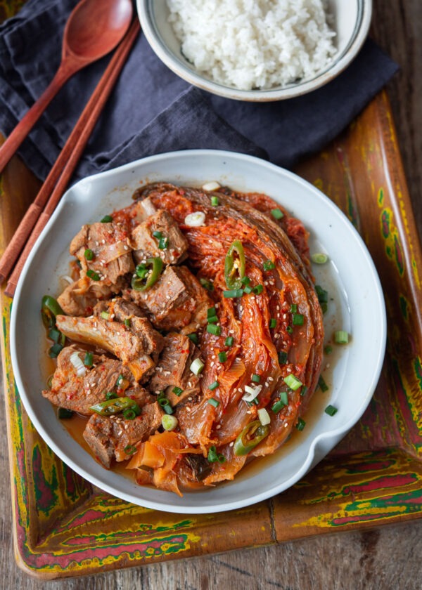 Kimchi Jjim (Korean Braised Kimchi with Pork Ribs) - Beyond Kimchee