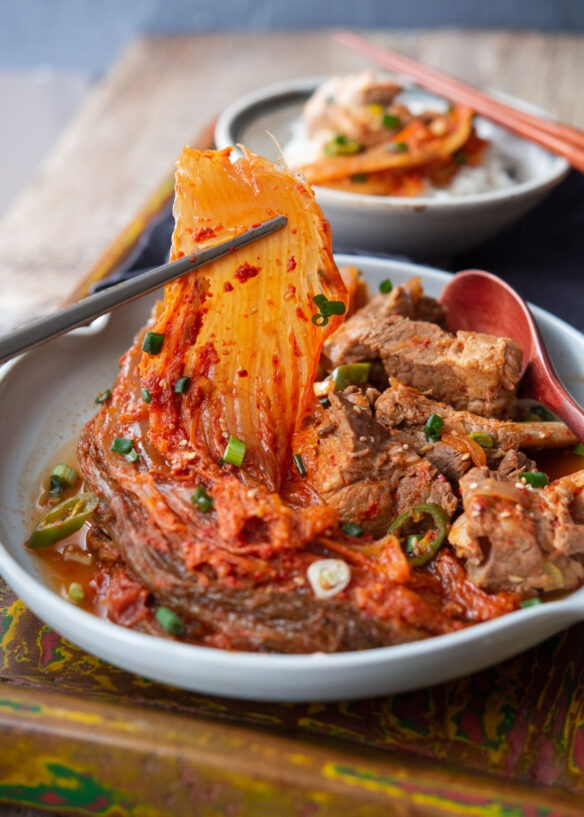 Kimchi Jjim (Korean Braised Kimchi with Pork Ribs) - Beyond Kimchee