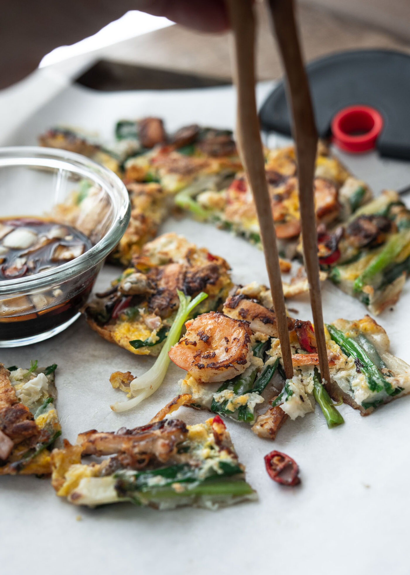 Extra Crispy Haemul Pajeon (Seafood Scallion Pancake) - Beyond Kimchee