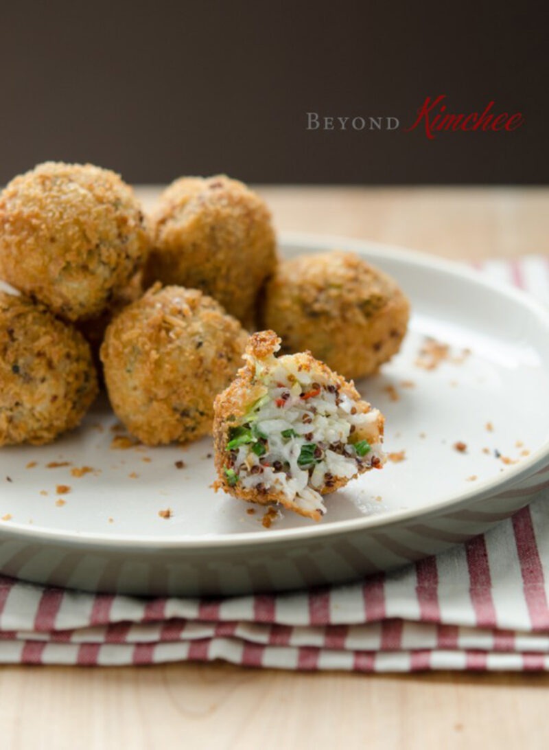 Cheesy Quinoa Rice Balls | Beyond Kimchee