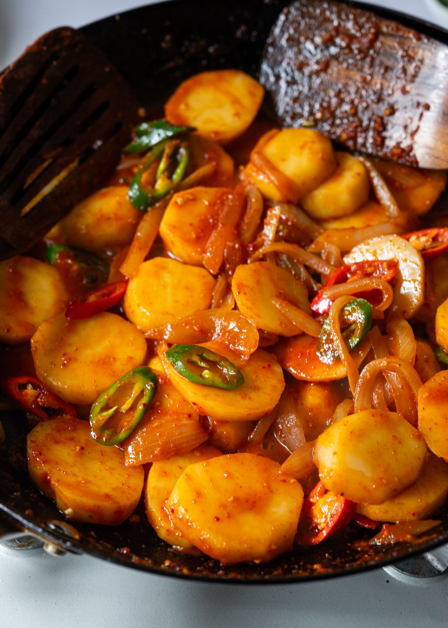 Spicy Braised Potatoes (Maeun Gamja Jorim) - Beyond Kimchee