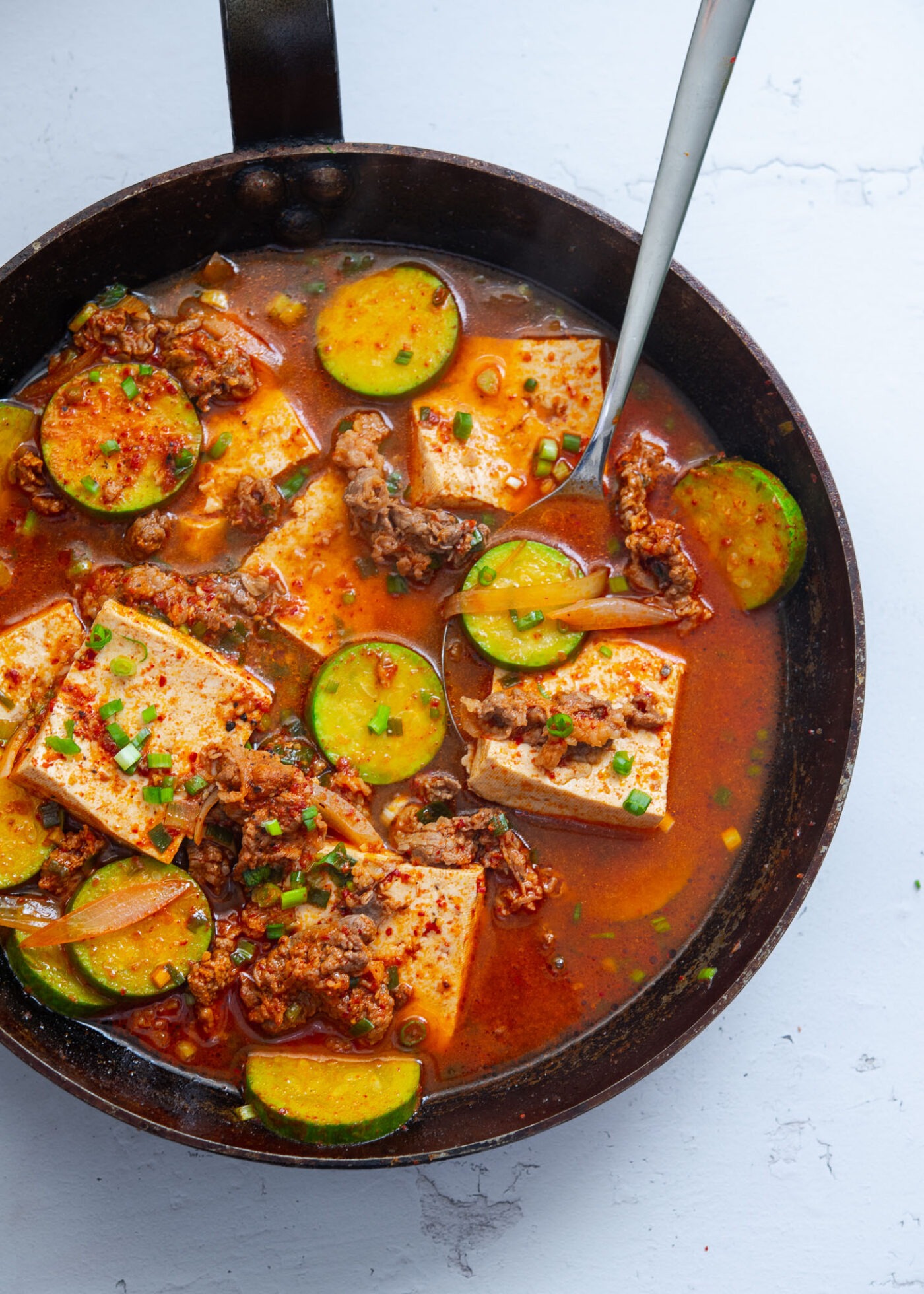 Beef and Tofu Stew in a Skillet | Beyond Kimchee