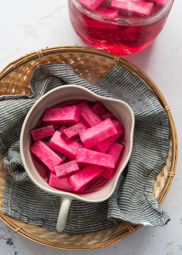 Korean Pink Pickled Radish -Beyond Kimchee