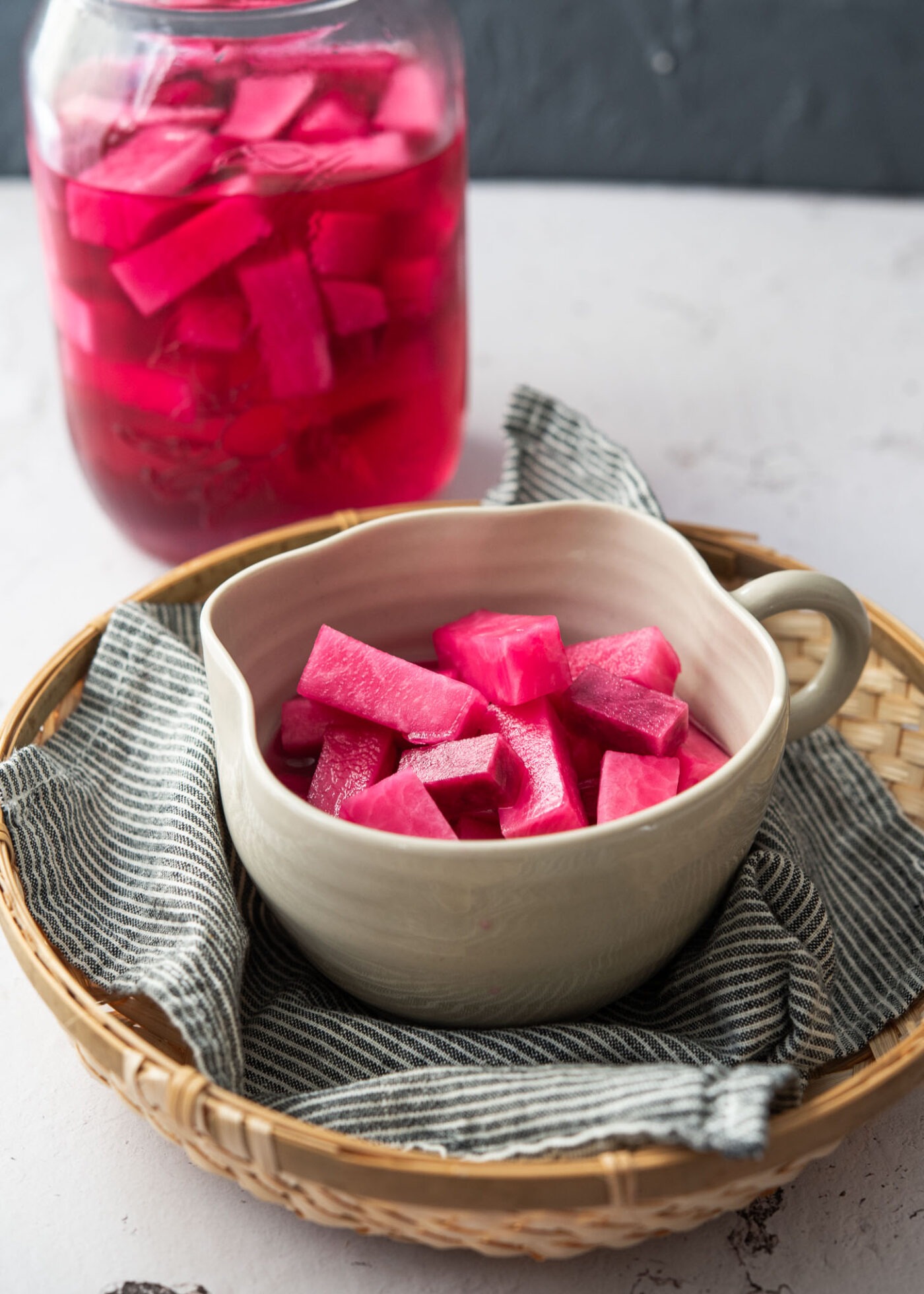 Korean Pink Pickled Radish -Beyond Kimchee